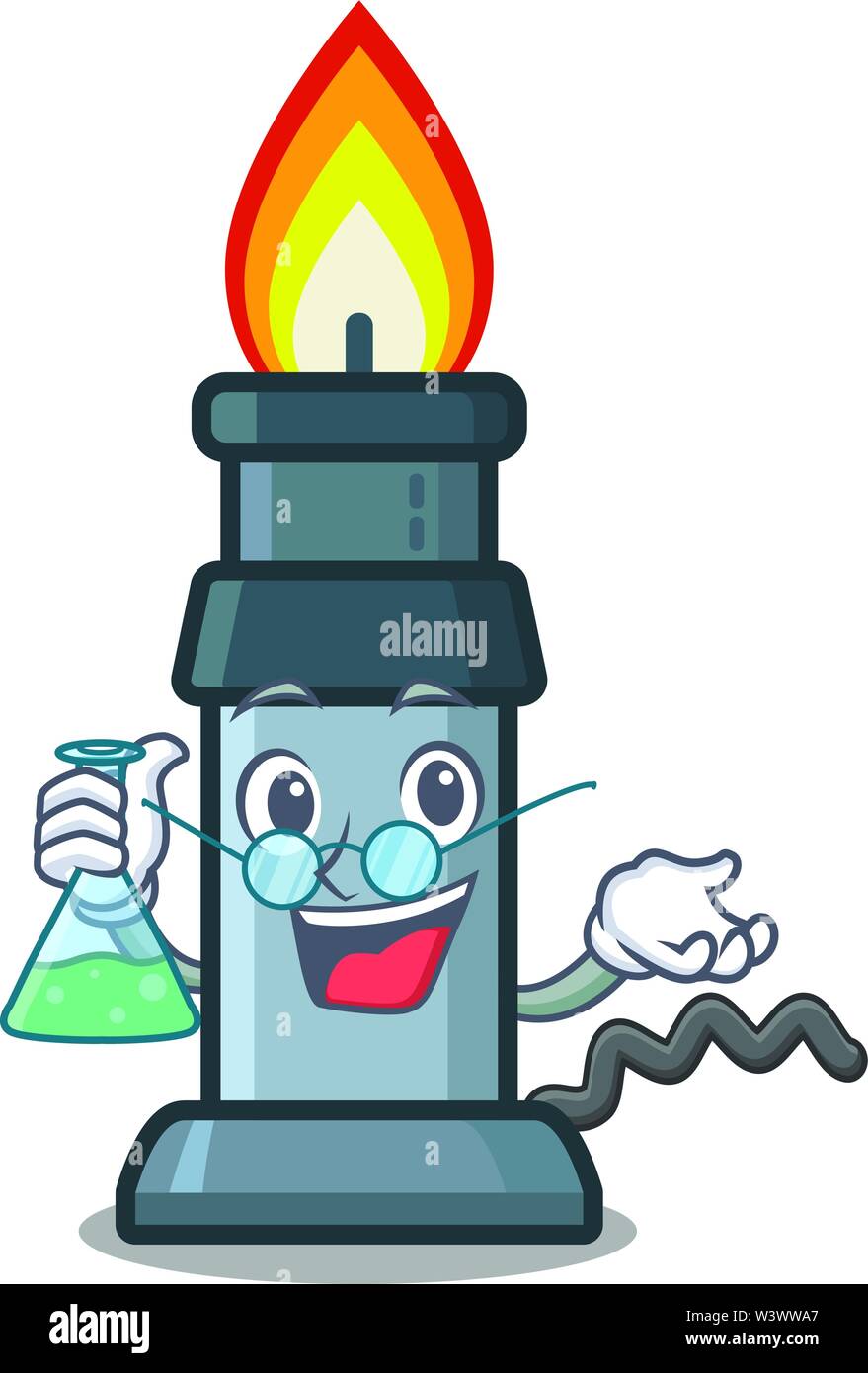 Professor bunsen burner in the mascot shape vector illustration Stock ...