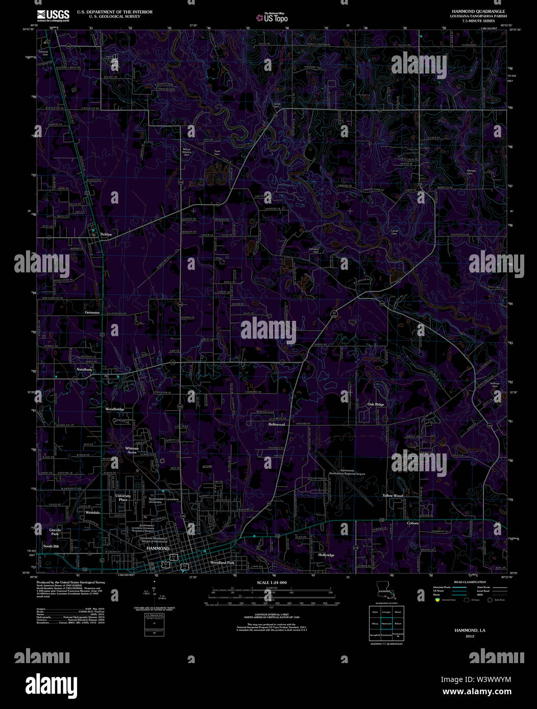 Hammond louisiana map hi-res stock photography and images - Alamy