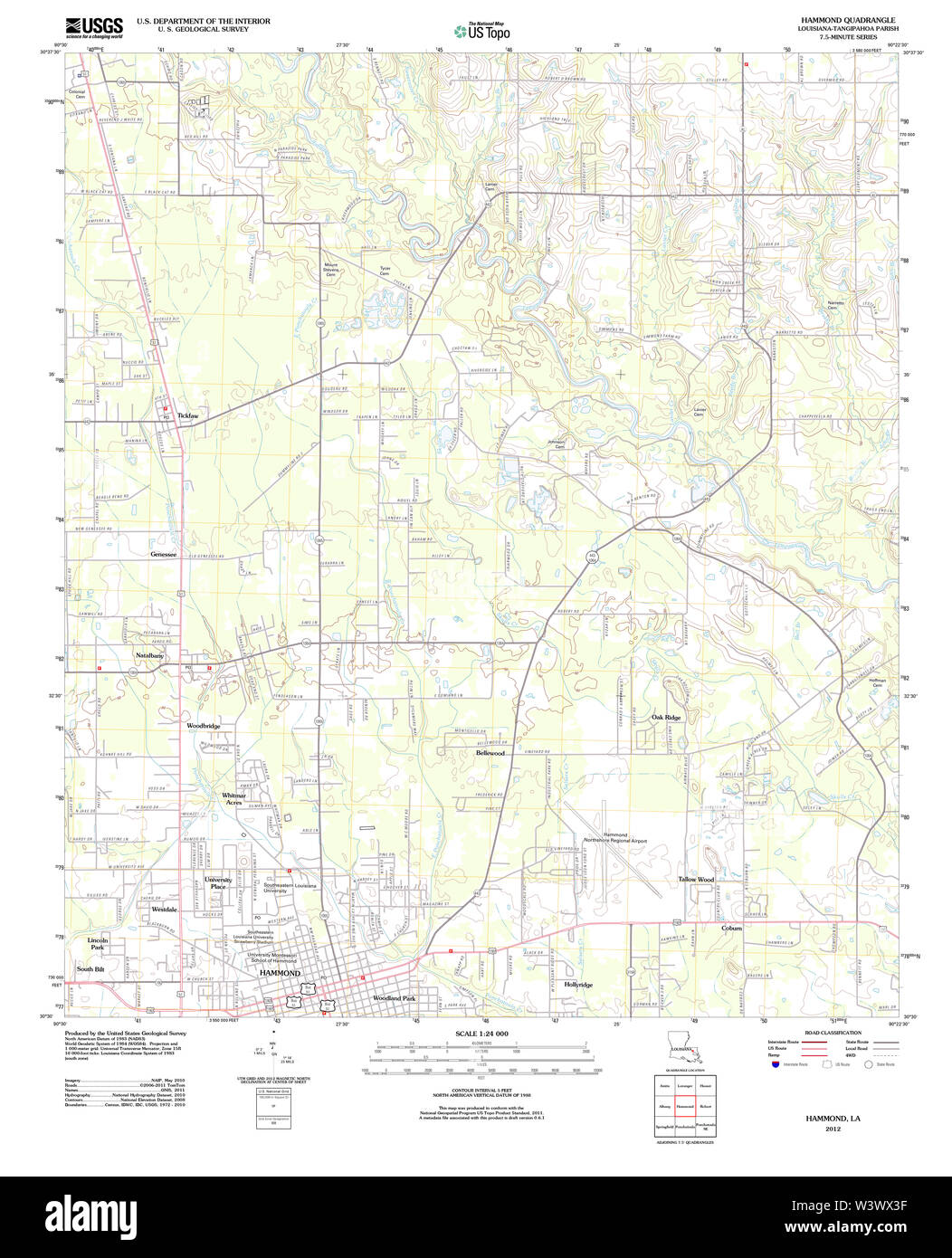 Hammond louisiana map hi-res stock photography and images - Alamy