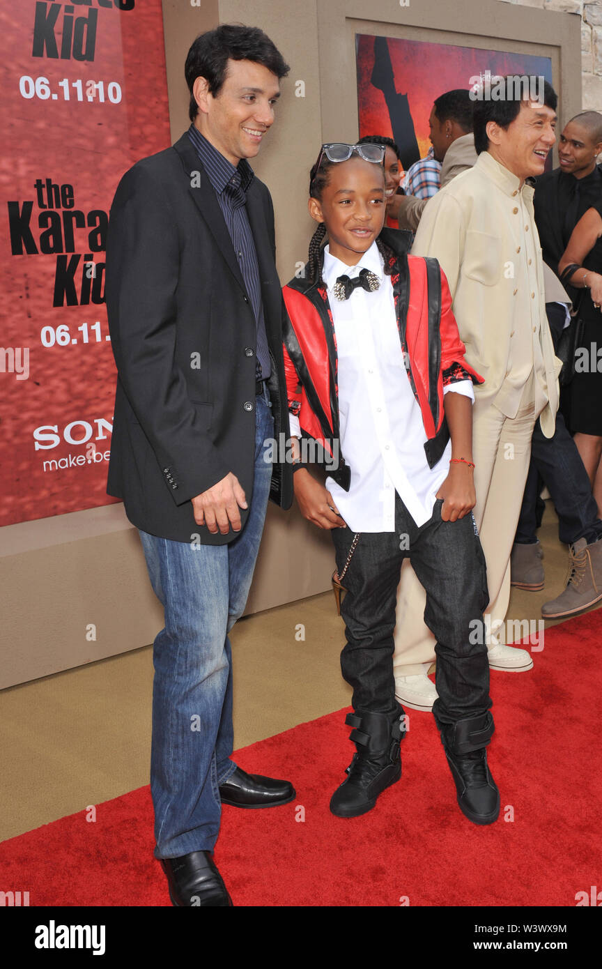 LOS ANGELES, CA. June 07, 2010: Jaden Smith & Ralph Macchio (left ...