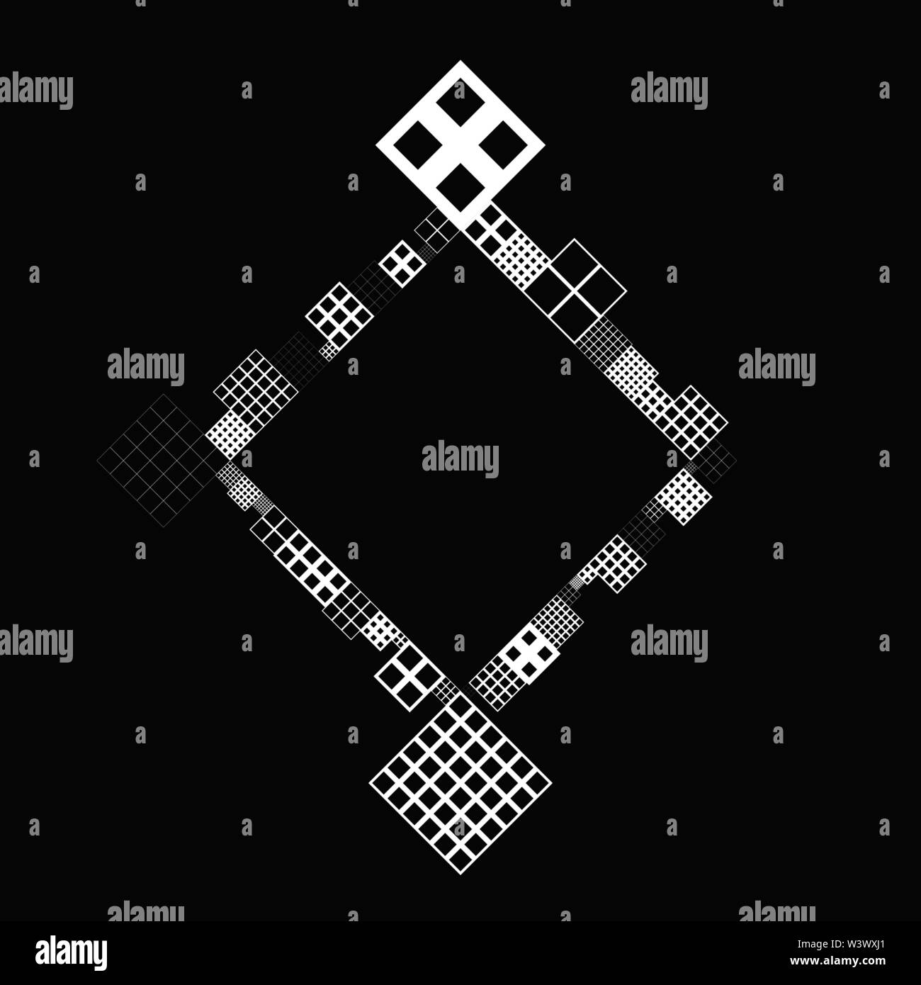 Minimal square badge template - geometrical vector illustration with ...