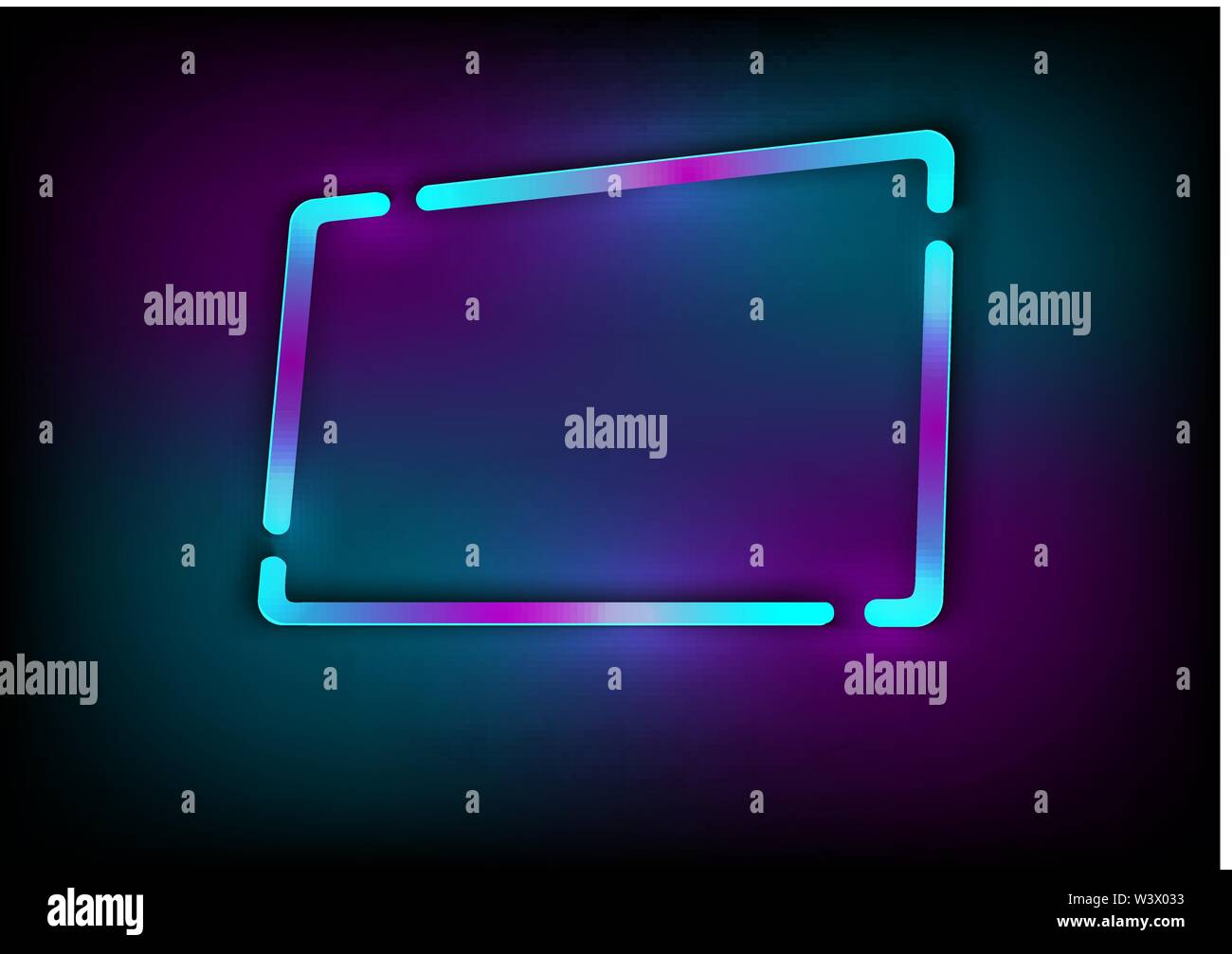 Neon abstract glowing frame. Vintage electric symbol.Design element for ...