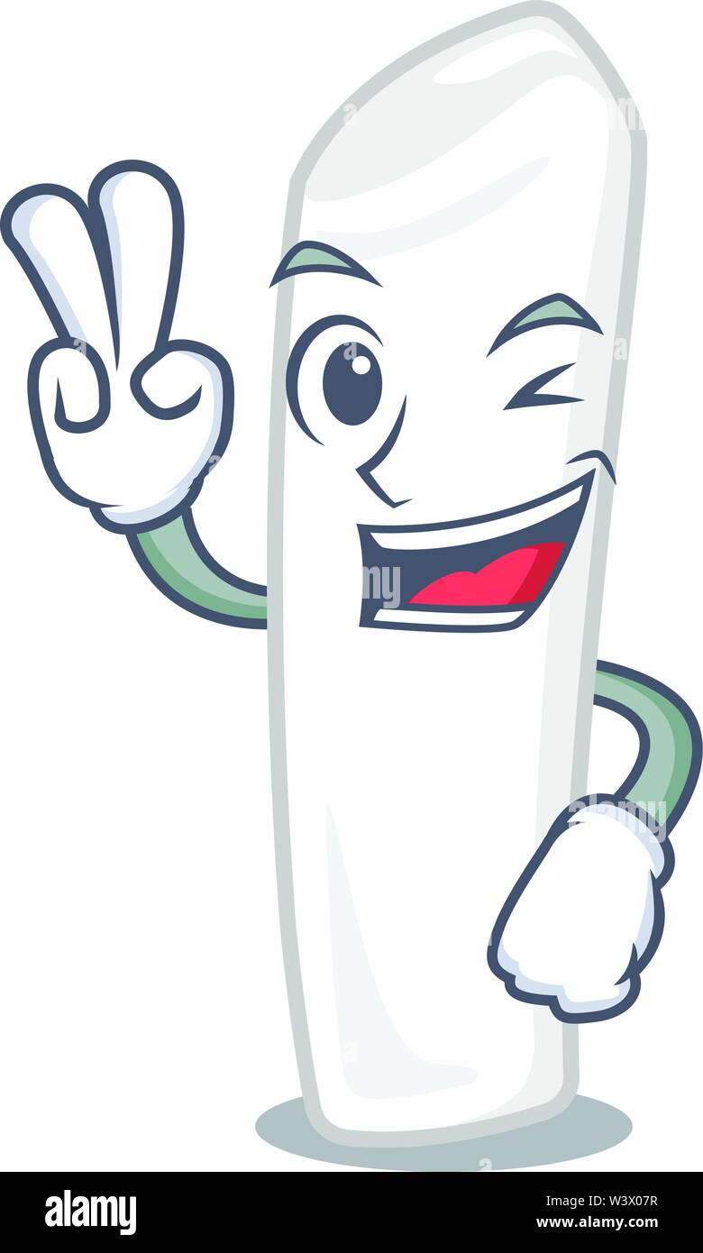 Two finger chalk in the a character shape vector illustration Stock ...