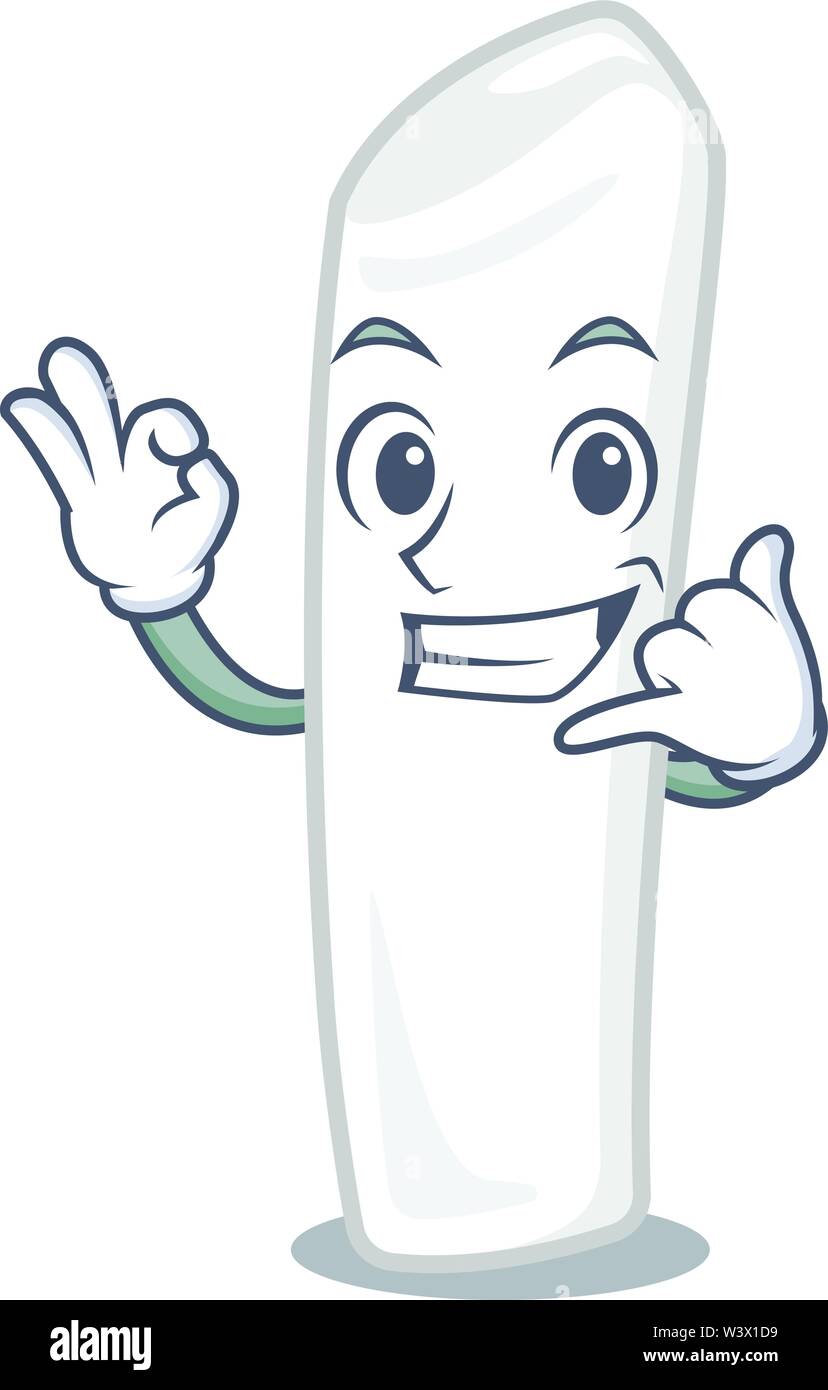 Call me chalk cartoon in front of board vector illustration Stock ...