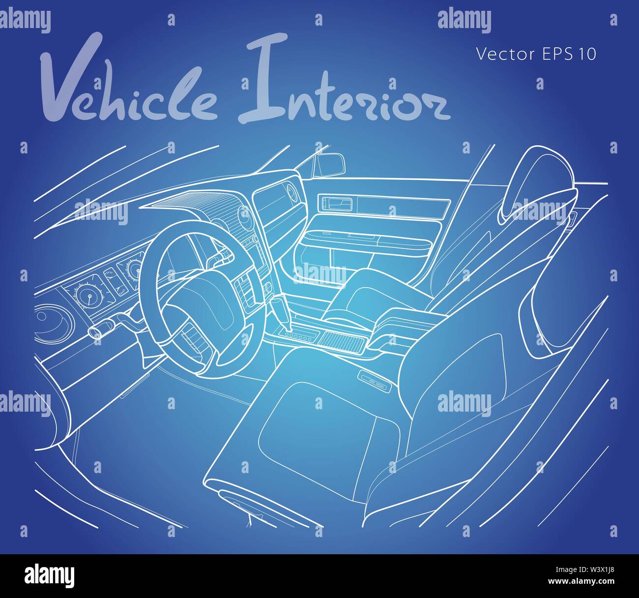 Machine inside. Interior of the vehicle. Vector Stock Vector Image ...