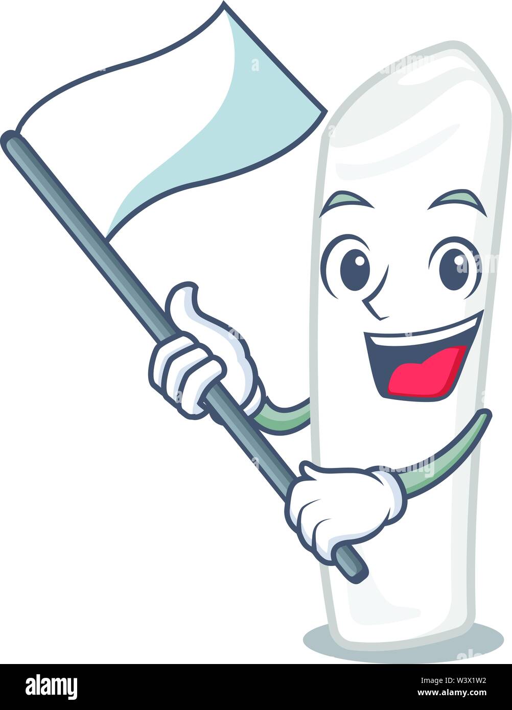 With flag chalk cartoon in front of board vector illustration Stock ...