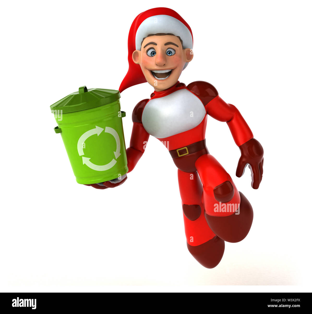 Fun Super Santa Claus - 3D Illustration Stock Photo - Alamy