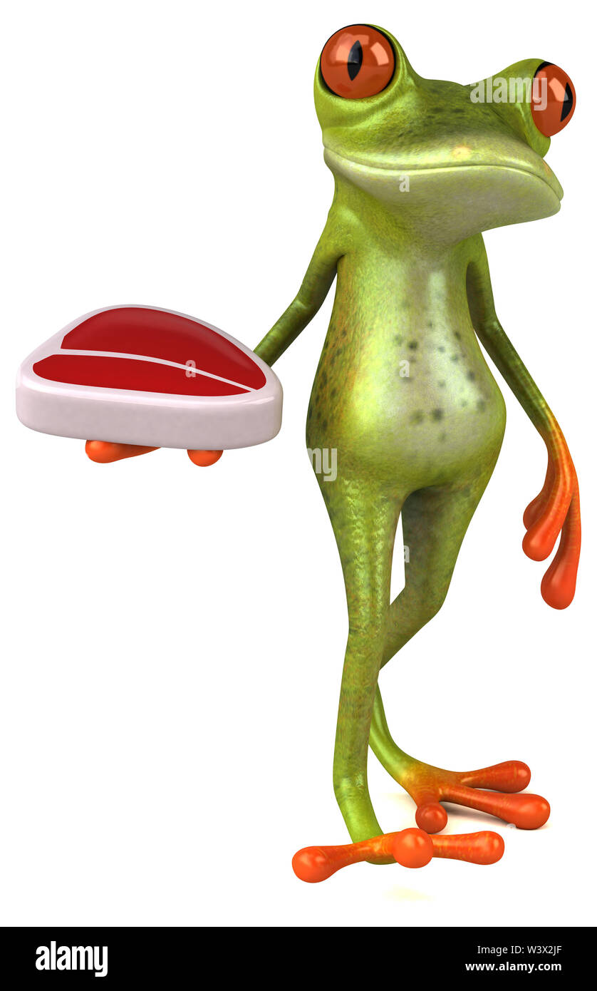 Fun frog - 3D Illustration Stock Photo - Alamy