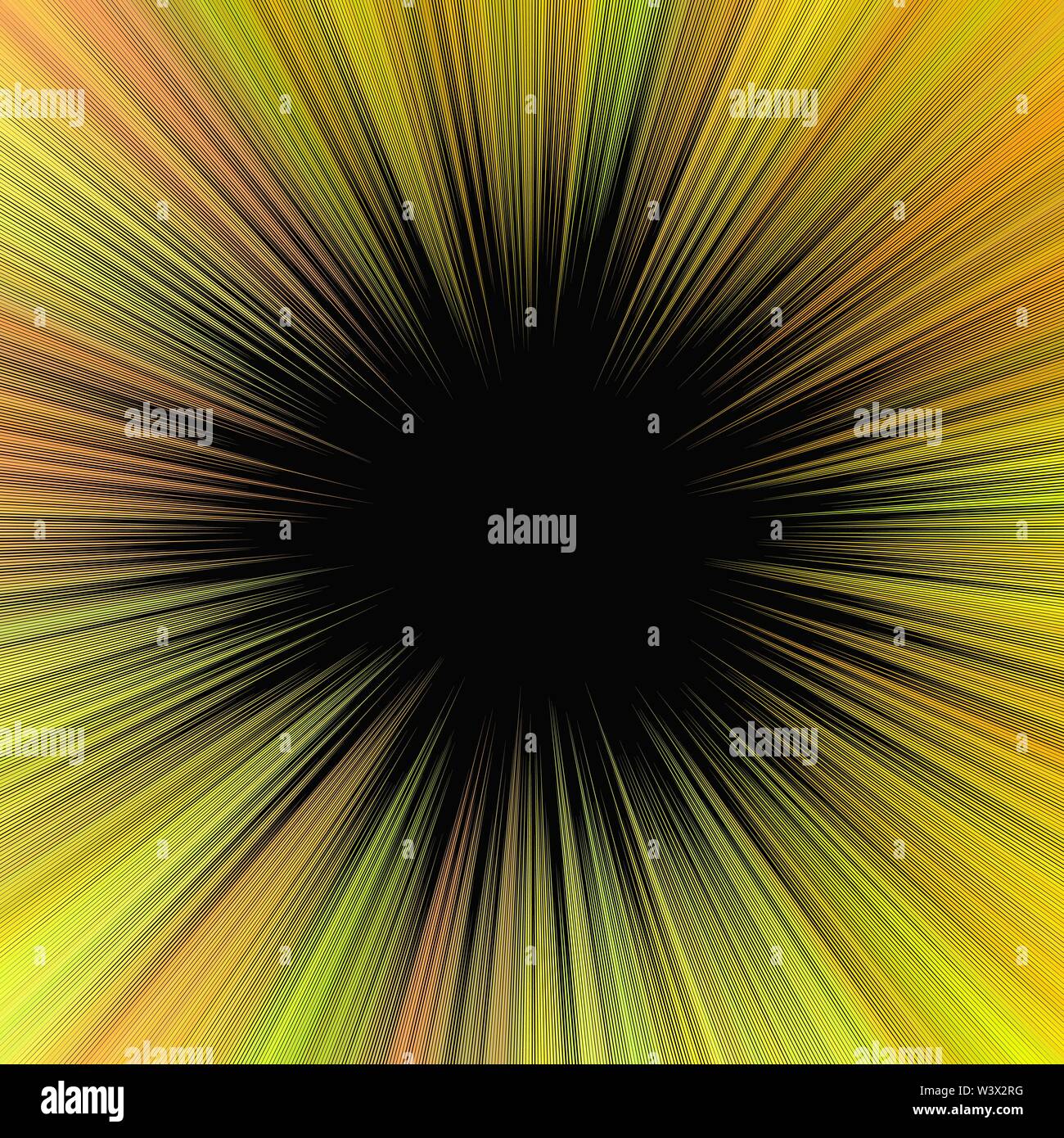 Yellow psychedelic geometrcial exlosive concept background - vector ray ...