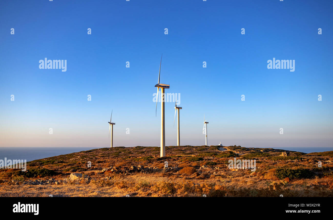 Wind farm, wind park in Vrouchas, Crete Stock Photo - Alamy