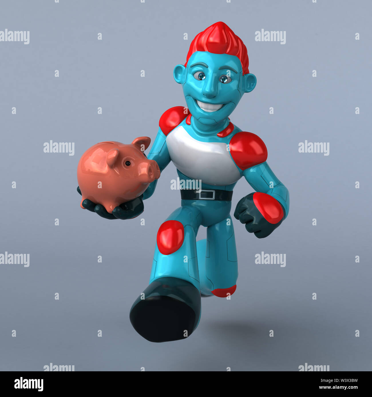 Red Robot - 3D Illustration Stock Photo - Alamy