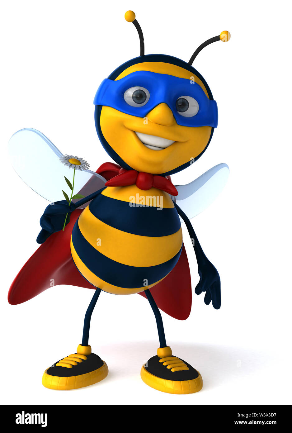 Fun bee - 3D Illustration Stock Photo - Alamy