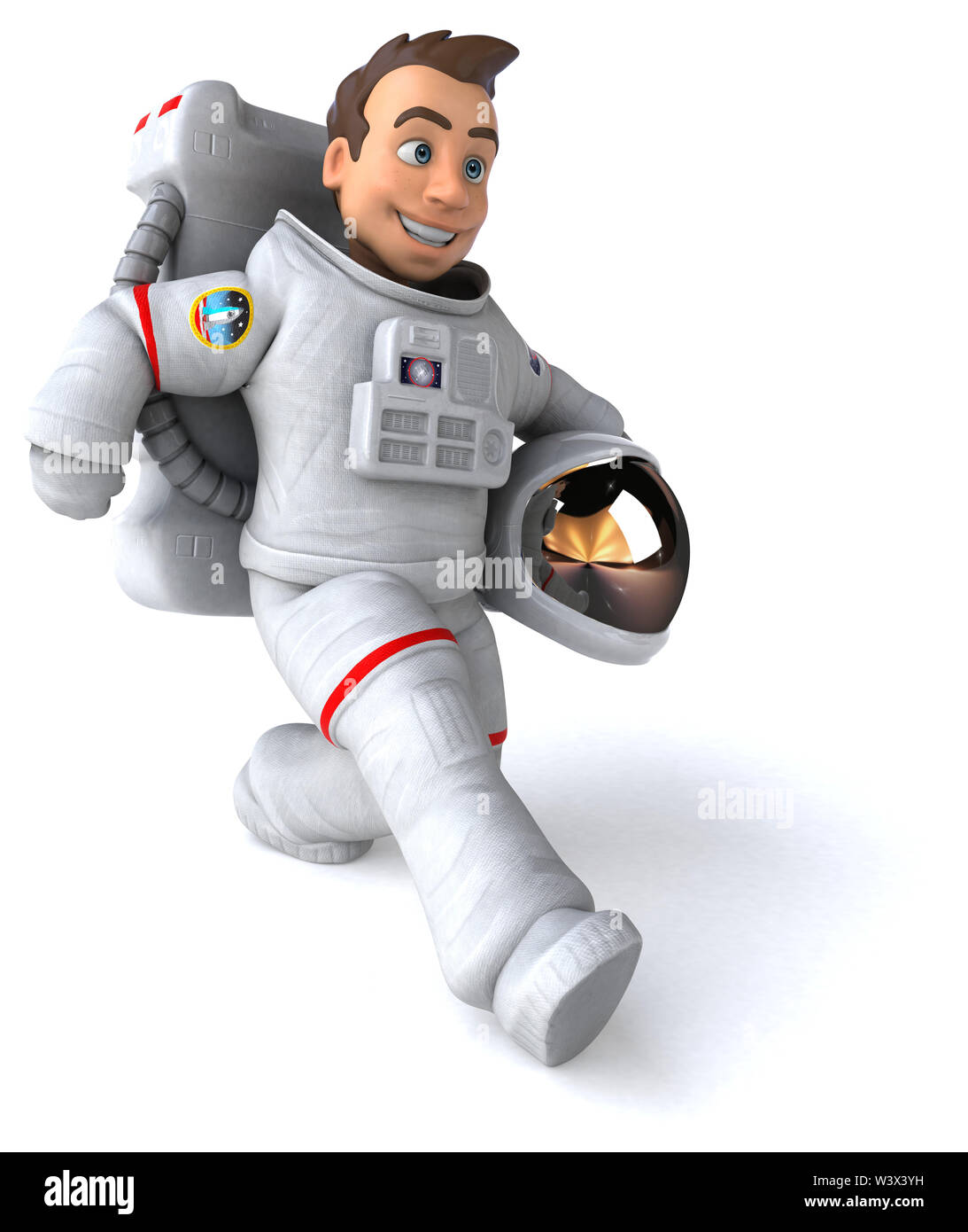 Fun astronaut - 3D Illustration Stock Photo - Alamy