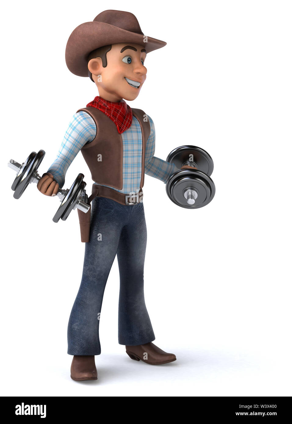 Fun Cowboy - 3D Illustration Stock Photo - Alamy