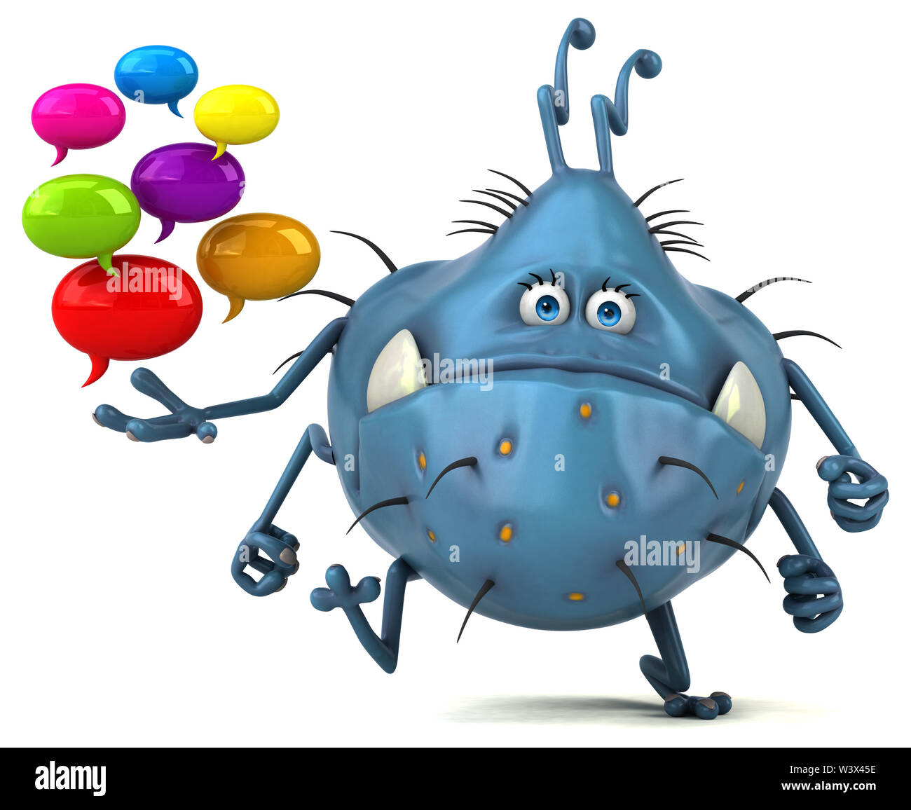 Fun germ - 3D Illustration Stock Photo - Alamy