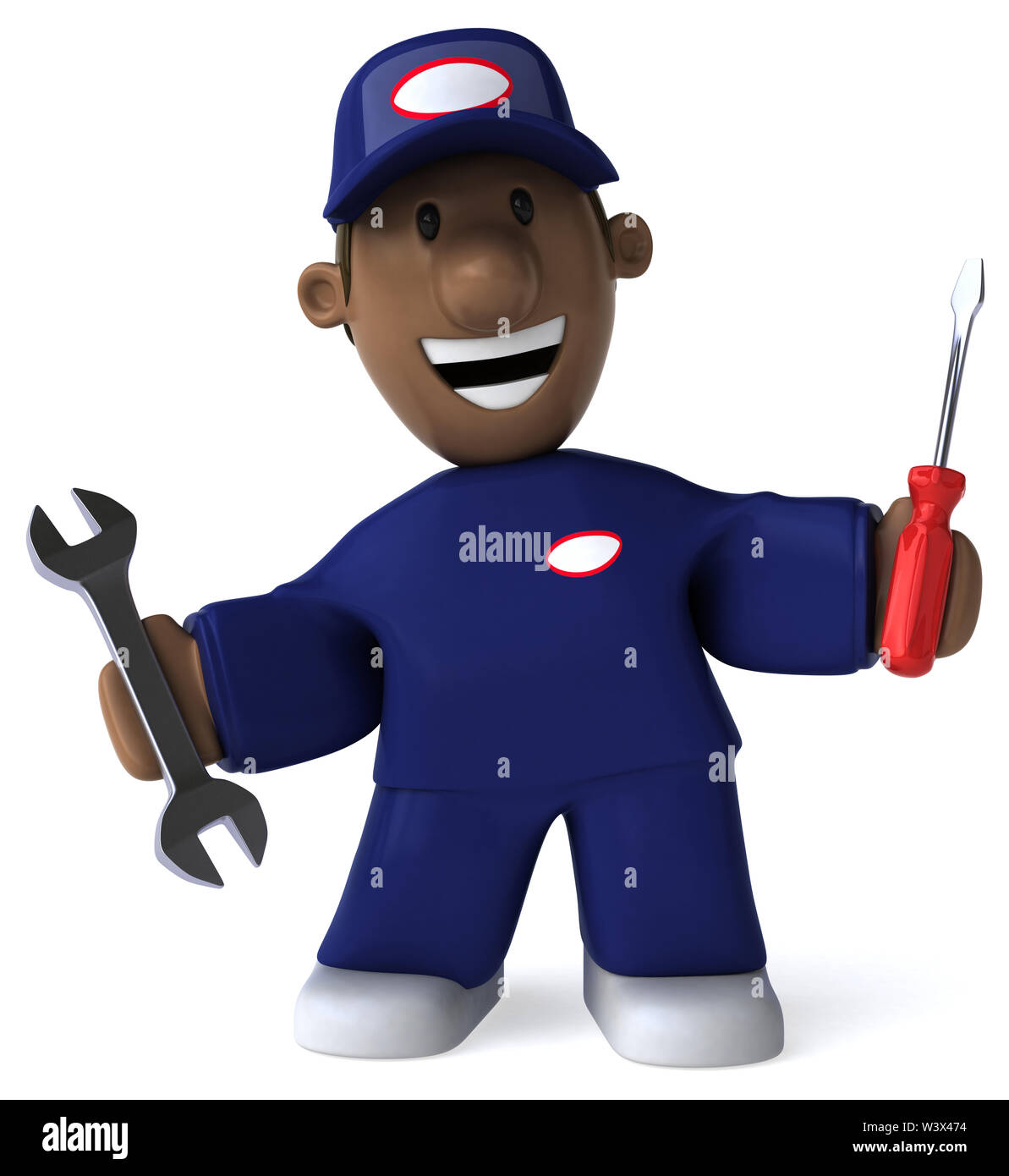 Fun mechanic - 3D Illustration Stock Photo - Alamy