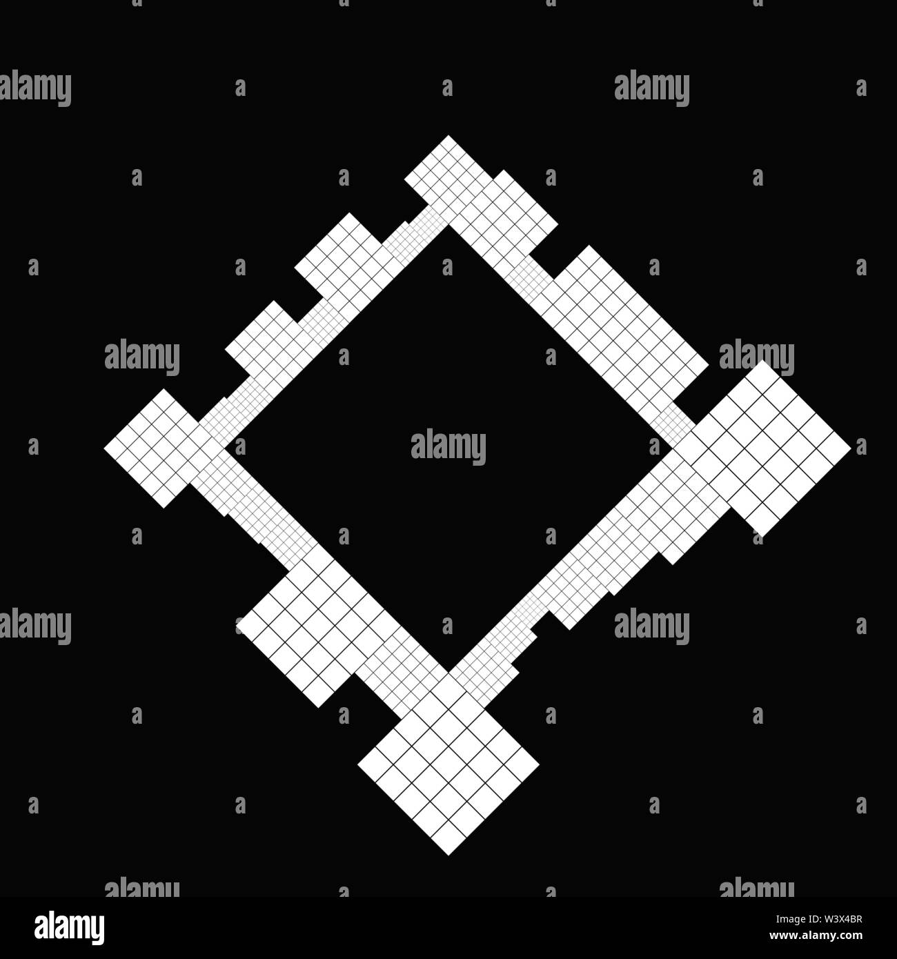 Minimal diagonal square border frame - abstract geometrical modern ...