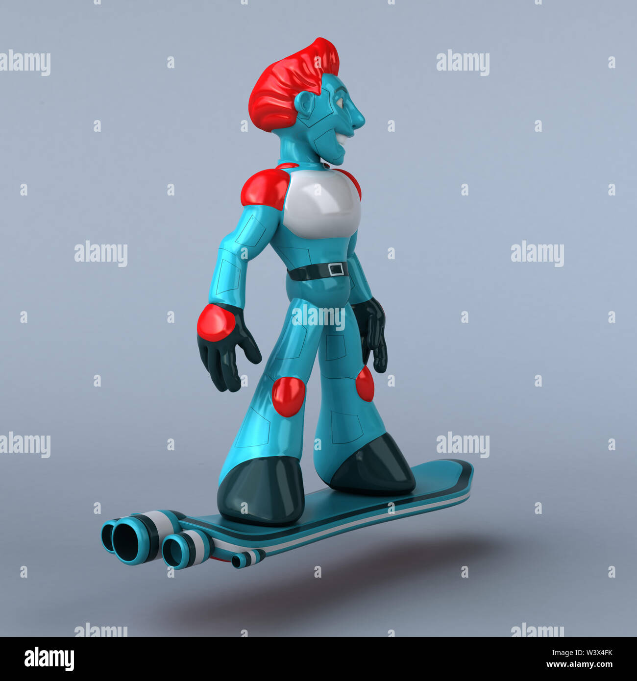 Red robot - 3D Illustration Stock Photo - Alamy