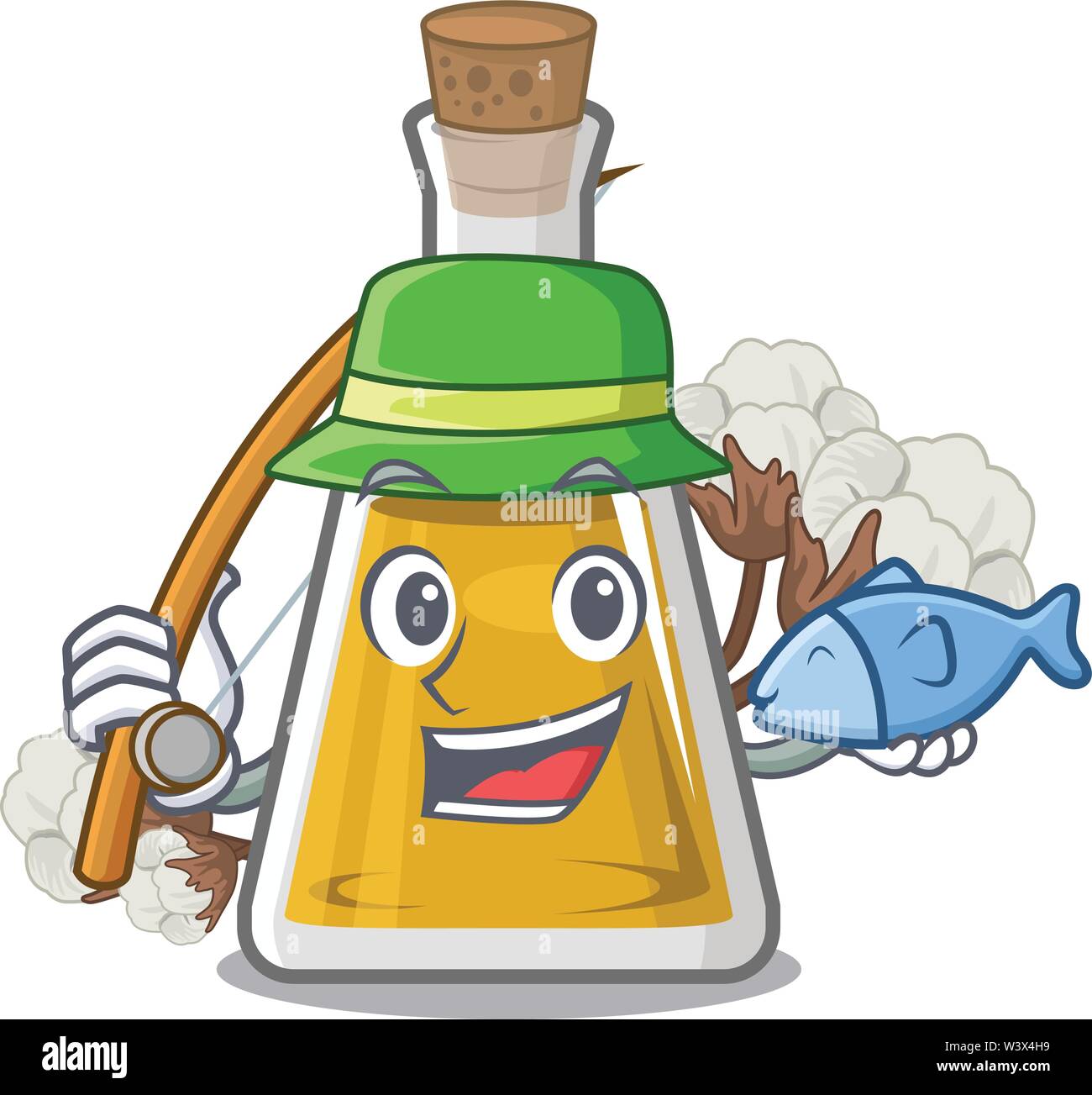 Fishing cottonseed oil in the cartoon shape vector illustrartion Stock ...
