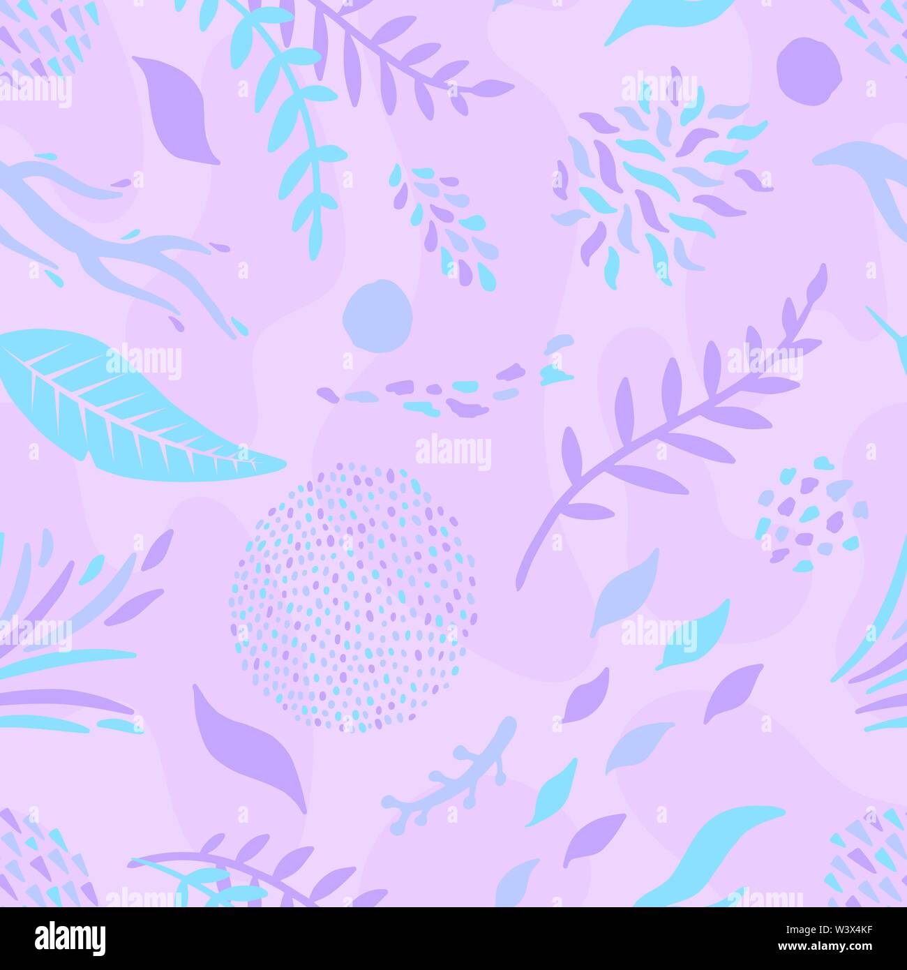 Abstract leaf elements seamless repeat pattern. Vector illustration ...