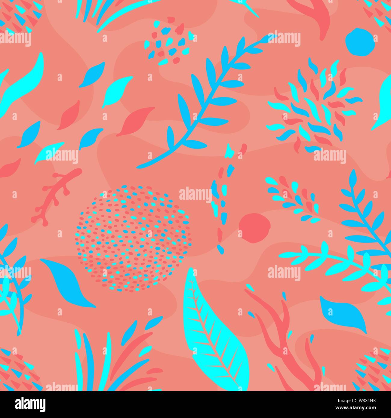 Abstract leaf elements seamless repeat pattern. Vector illustration ...