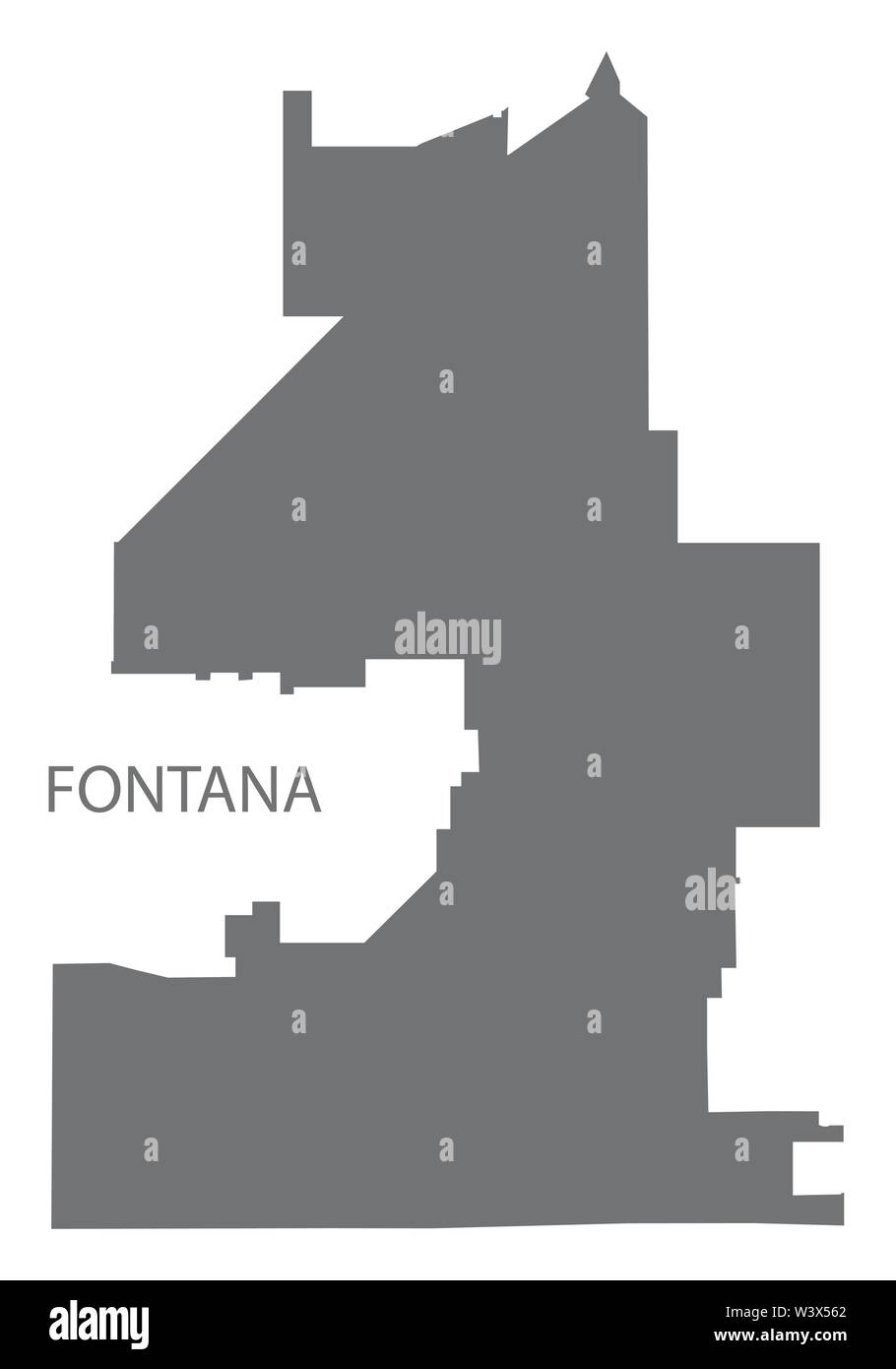 Fontana California city map grey illustration silhouette shape Stock ...