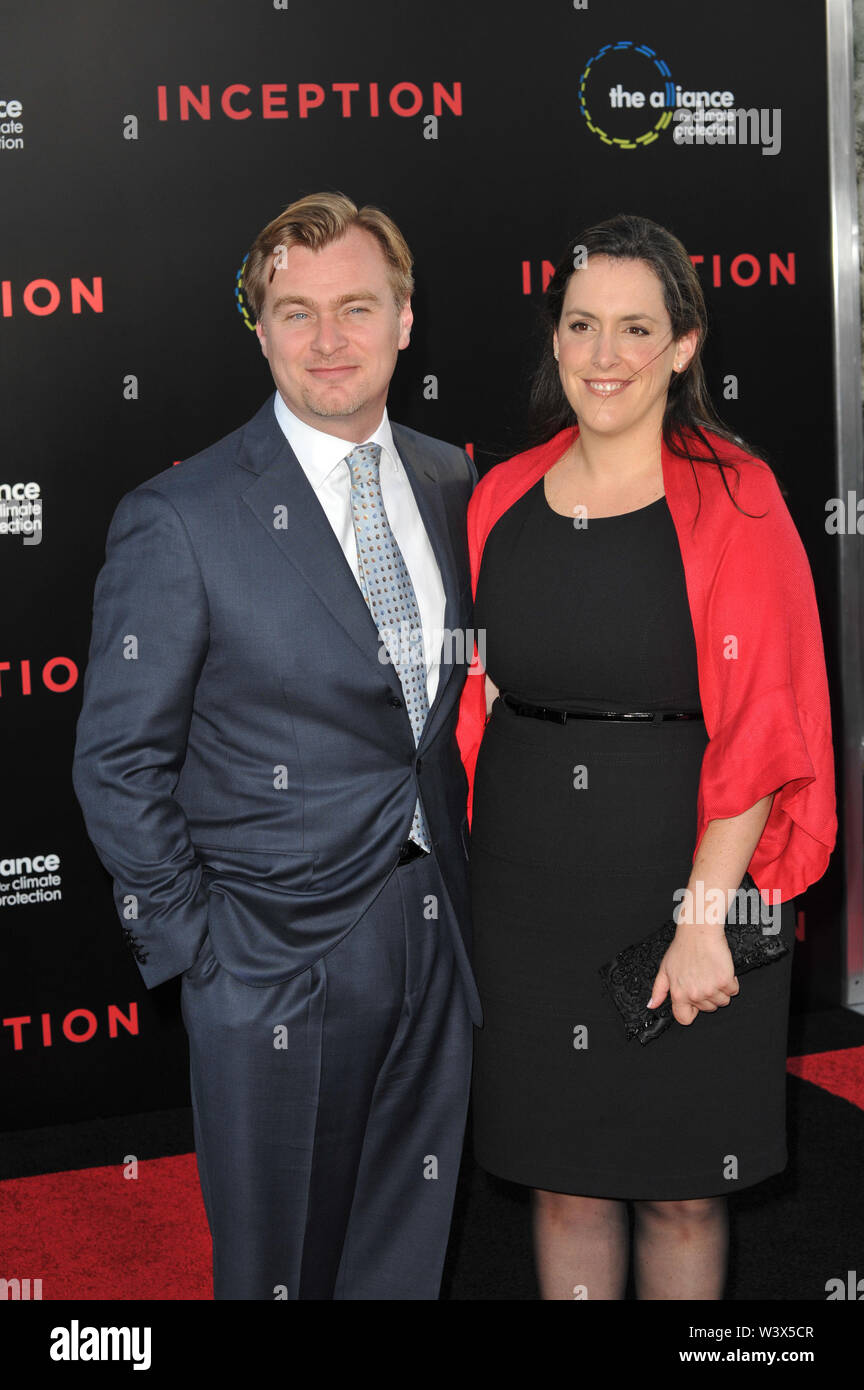 LOS ANGELES, CA. July 13, 2010: Director Christopher Nolan & Emma ...