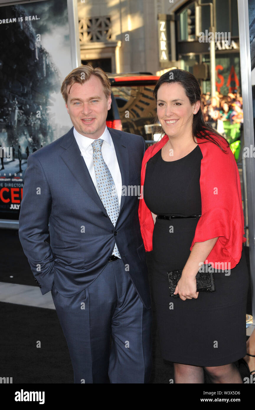 LOS ANGELES, CA. July 13, 2010: Director Christopher Nolan & Emma ...