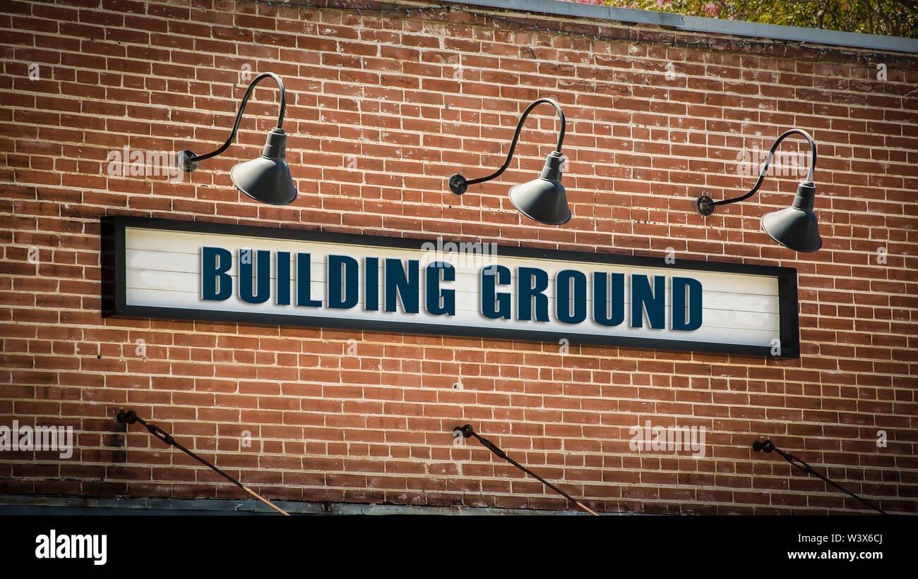 Street Sign the Direction Way to BUILDING GROUND Stock Photo - Alamy