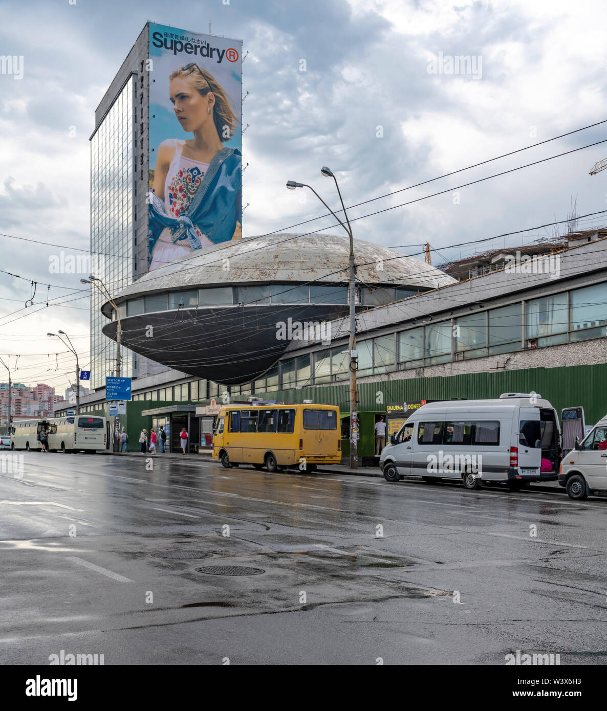 The iconic Flying Saucer Building. Built in 1971 by architect Florian ...