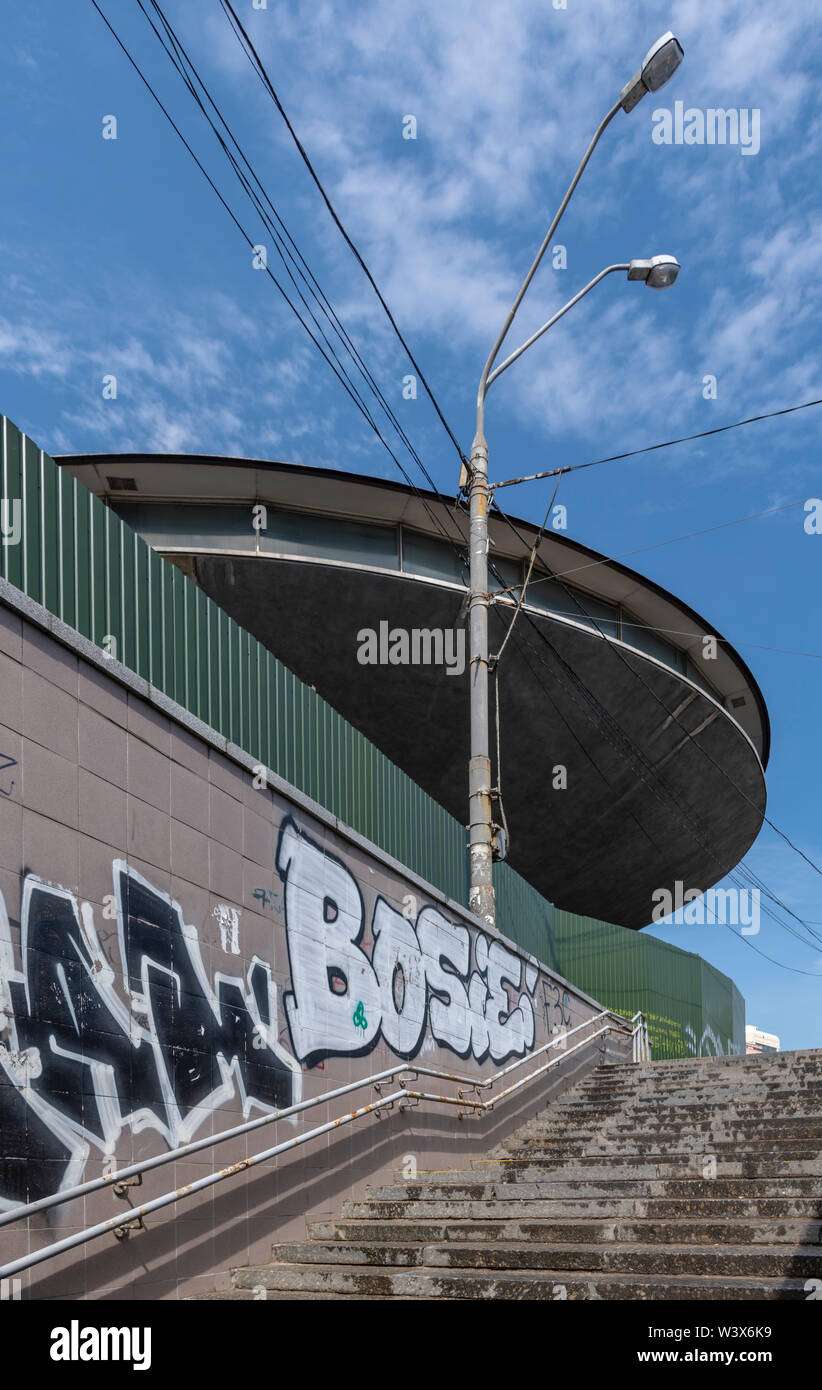 The iconic Flying Saucer Building. Built in 1971 by architect Florian ...