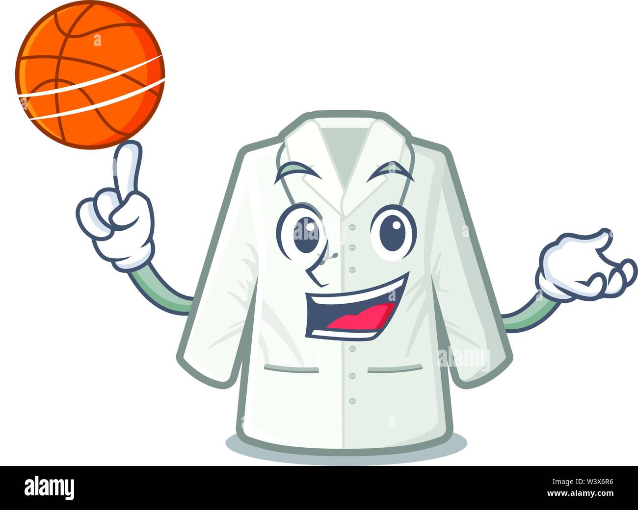 With basketball doctor coat in the cartoon shape Stock Vector Image ...