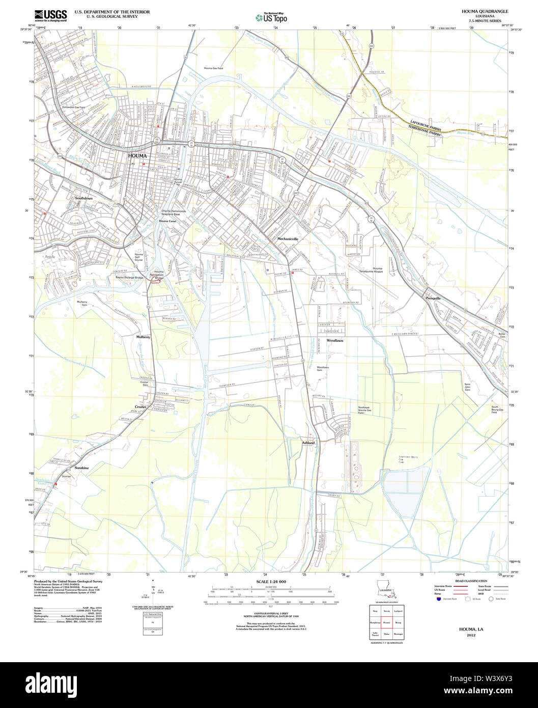Map of houma hi-res stock photography and images - Alamy