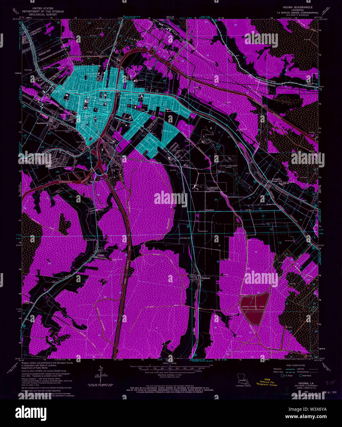 Map of houma louisiana hi-res stock photography and images - Alamy