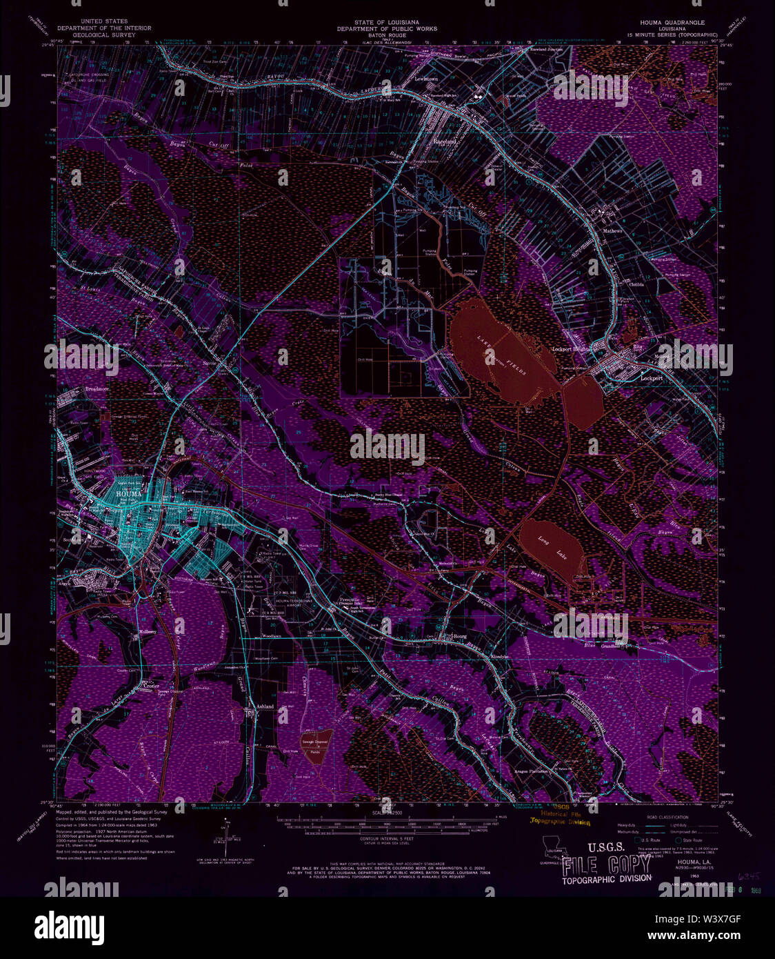 Map of houma louisiana hi-res stock photography and images - Alamy