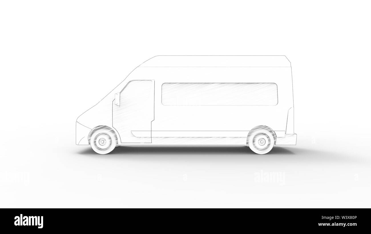 3d rendering of a utility van isolated in white studio background Stock ...
