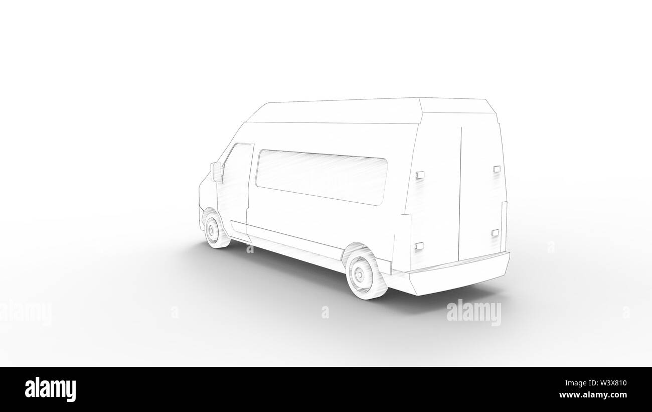 3d rendering of a utility van isolated in white studio background Stock ...