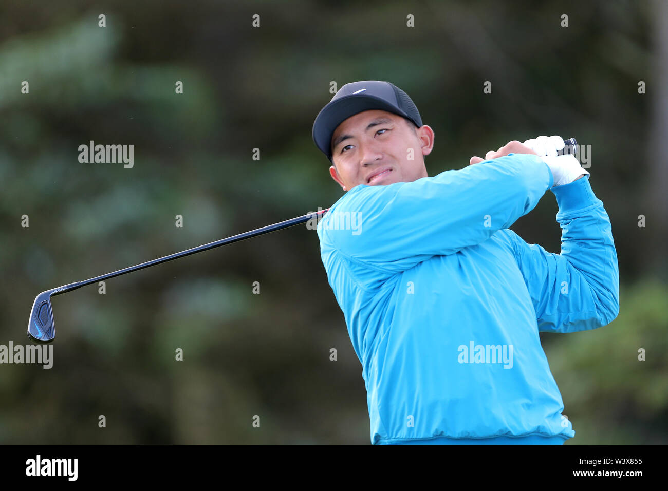 Chinese Taipei's C.T. Pan tees off the 5th during day one of The Open ...