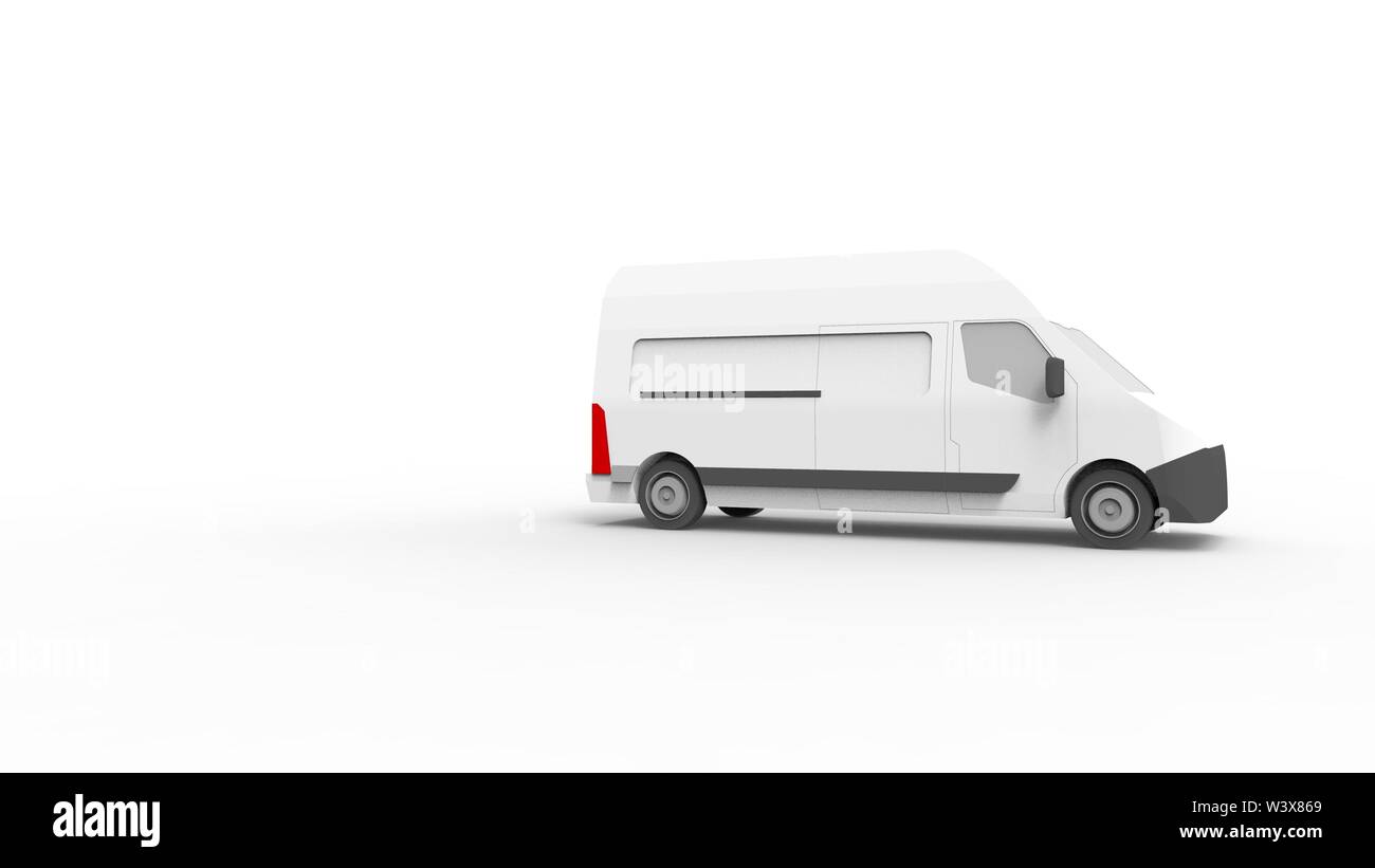 3d rendering of a utility van isolated in white studio background Stock ...