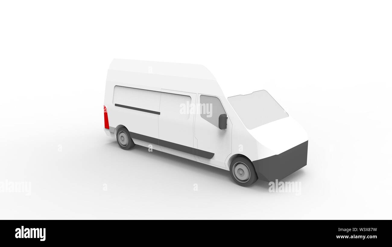 3d rendering of a utility van isolated in white studio background Stock ...