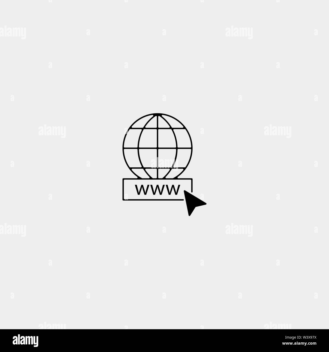 Click to go to website or internet line art icon for apps and websites ...