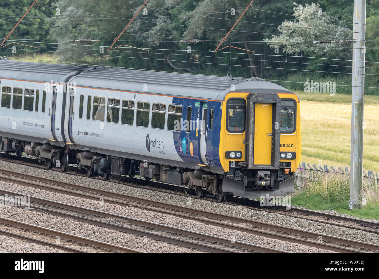 British Rail Class 156 Super Sprinter diesel multiple unit train pictured on the West Coast Main ...