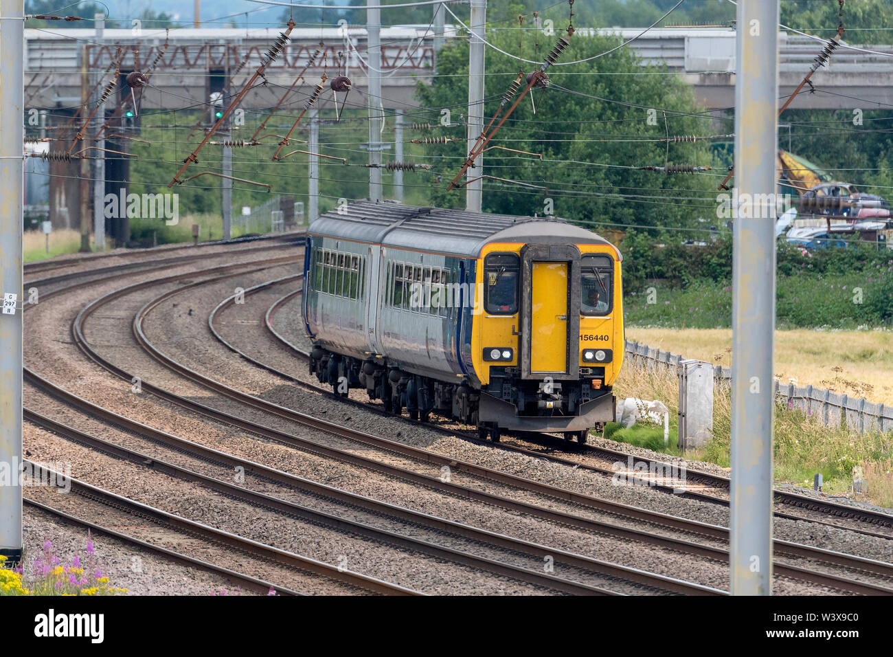 British Rail Class 156 Super Sprinter diesel multiple unit train pictured on the West Coast Main ...