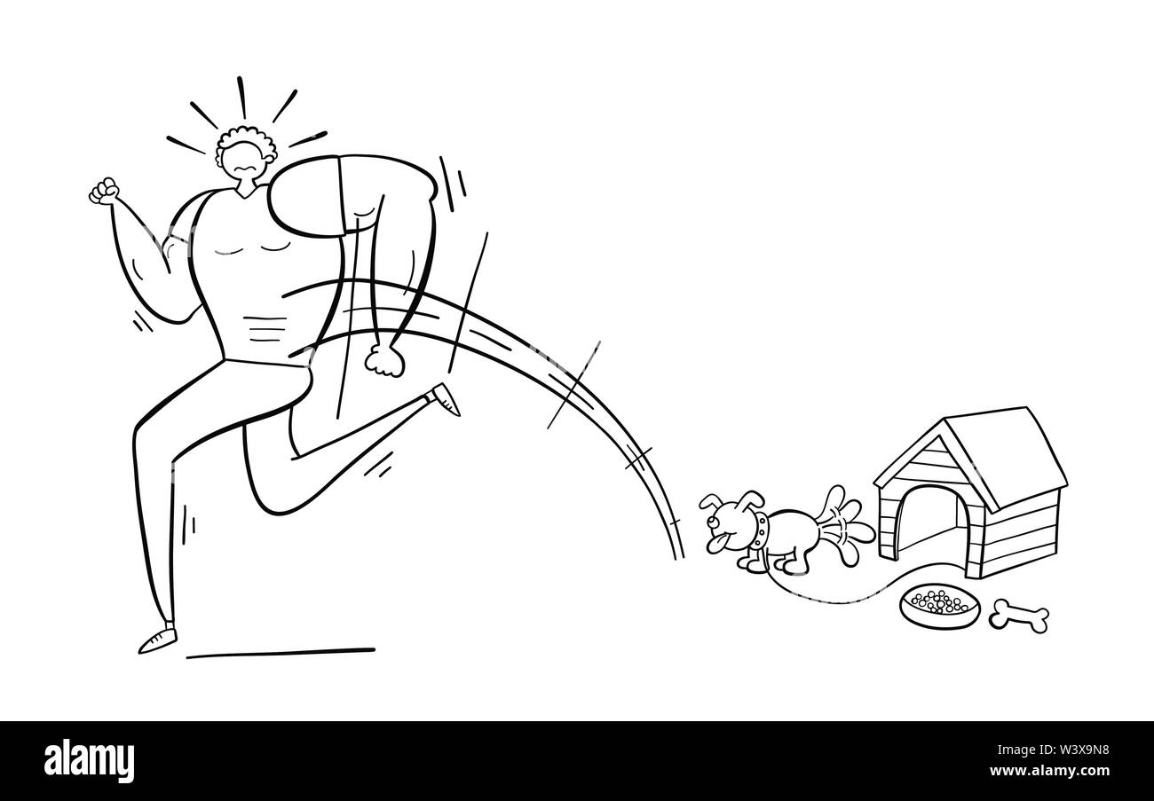 Scared man dog Stock Vector Images - Alamy