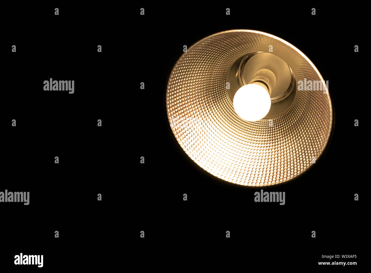 Vintage lamp, warm light lampshade, indoor decorate, isolated ...