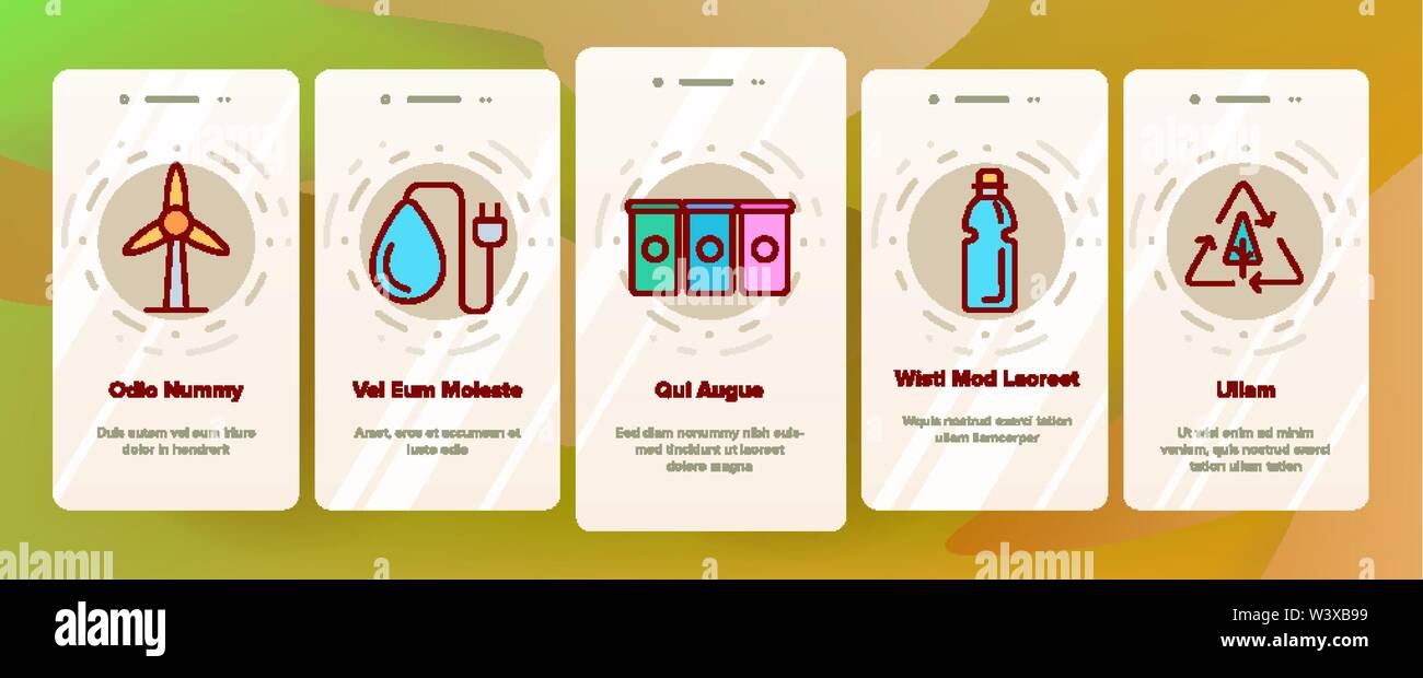 Recycle, Garbage Sorting Vector Onboarding Stock Vector Image & Art - Alamy