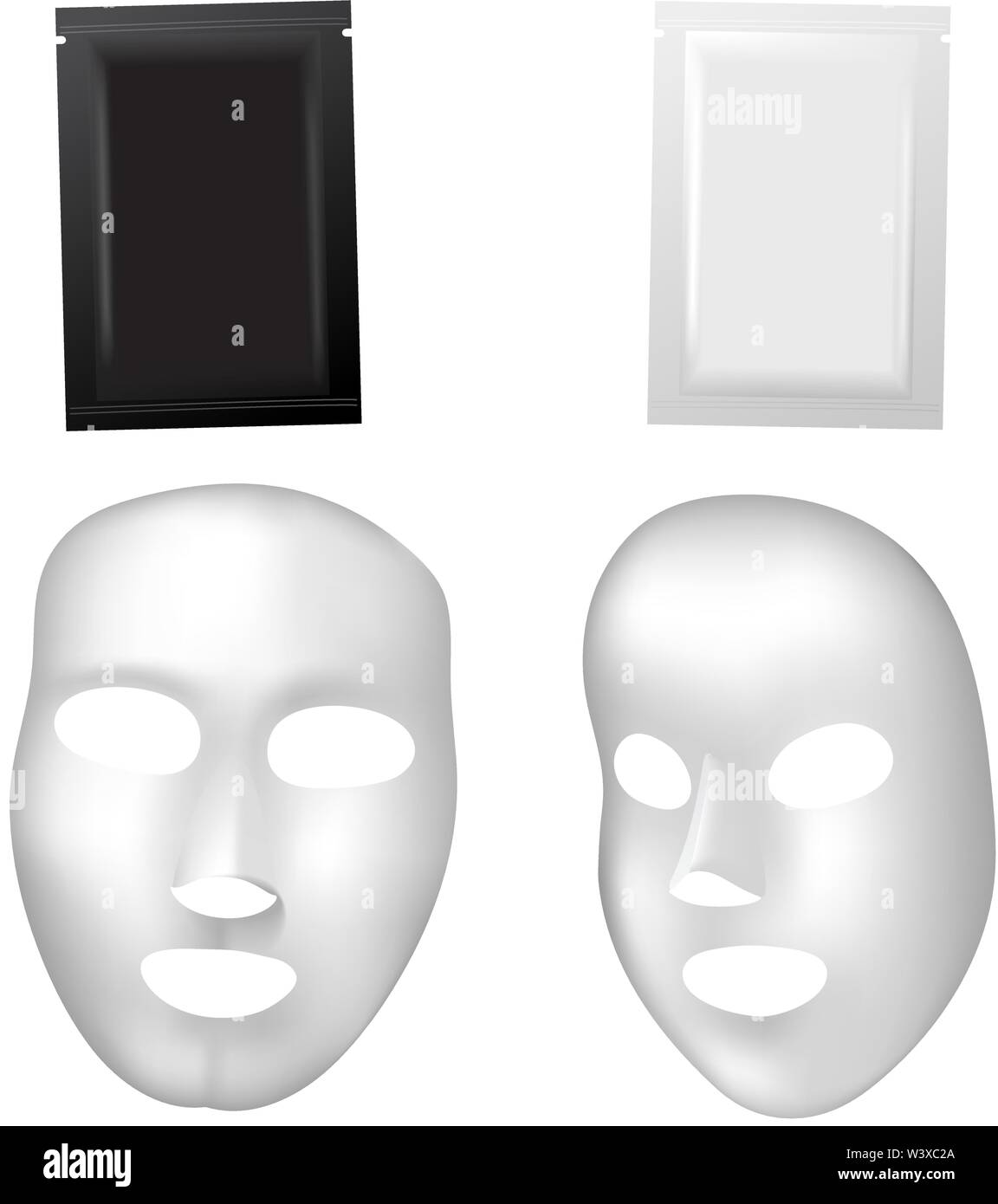 White Facial Mask Cosmetics Packaging. Package design for face mask on ...