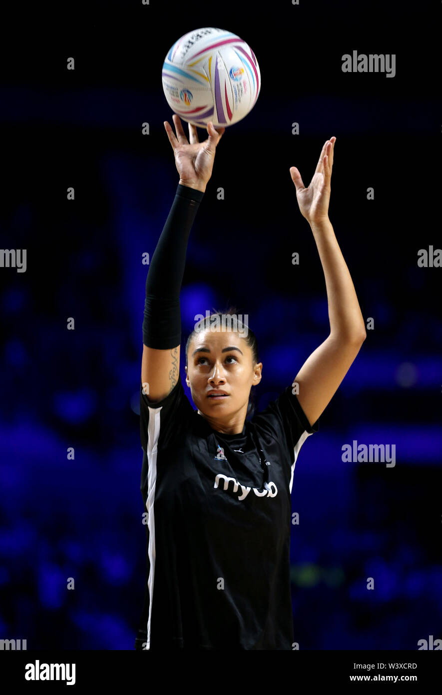 New Zealand's Maria Folau warms up ahead of the match against Australia ...