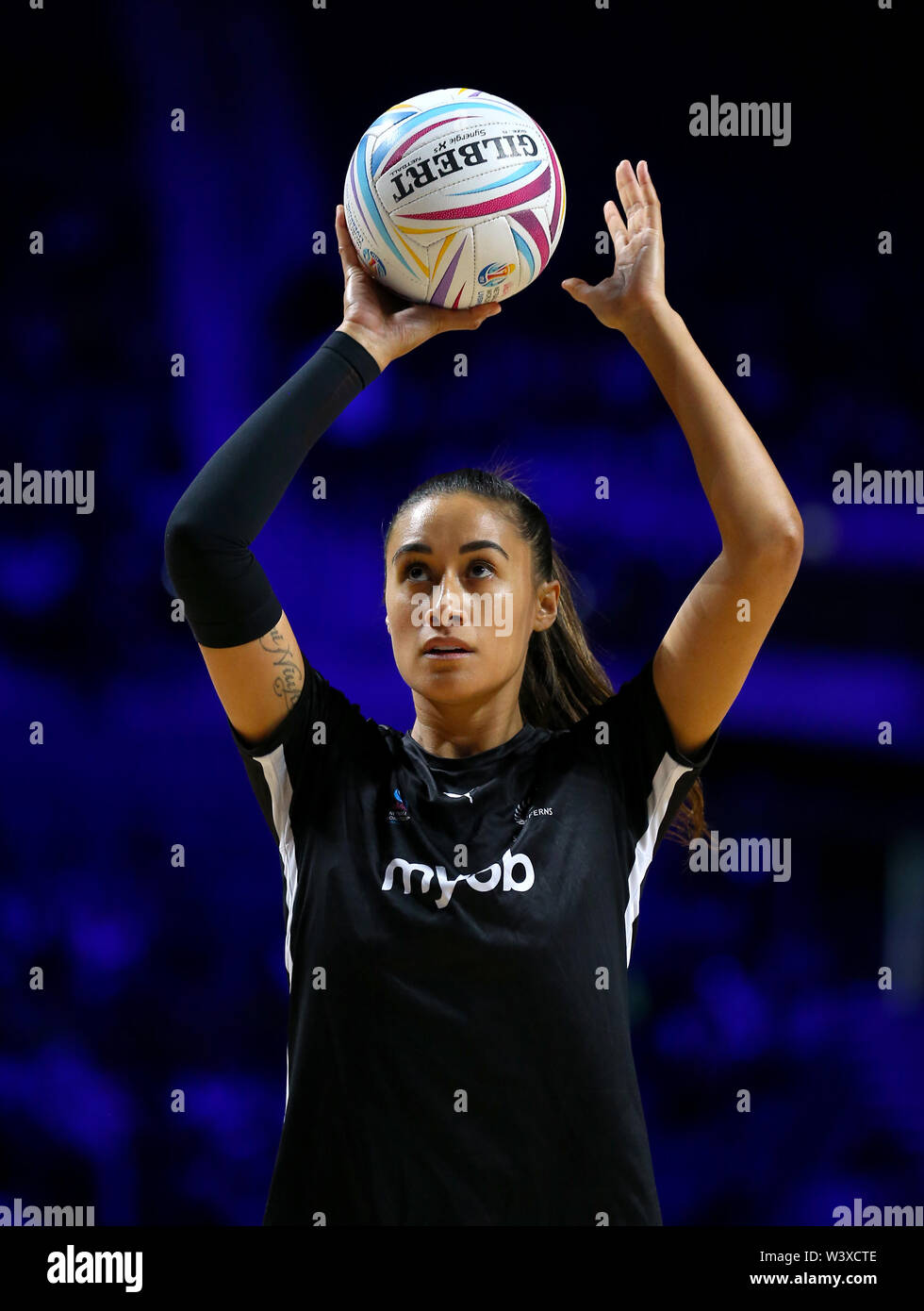 New Zealand's Maria Folau warms up ahead of the match against Australia ...
