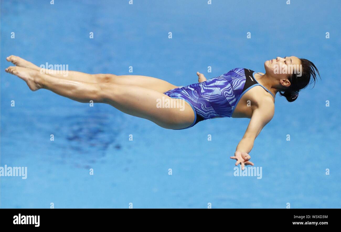 Japanese diver Sayaka Mikami performs in the women's 3-meter ...